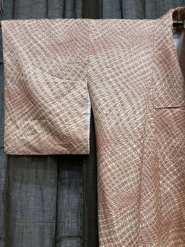 Vintage Japanese Kimono | Geometric Lattice Pattern