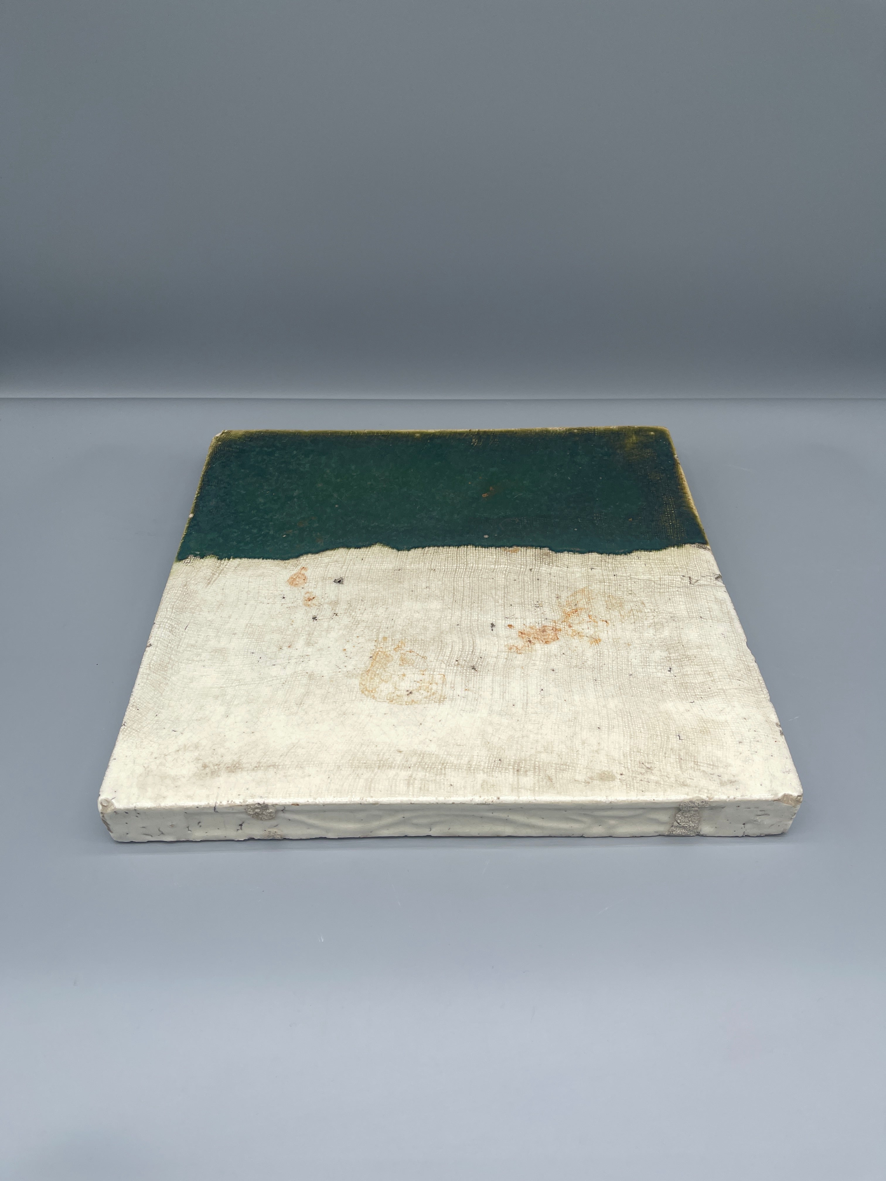 Vintage Japanese Oribe Pottery Tea Tile